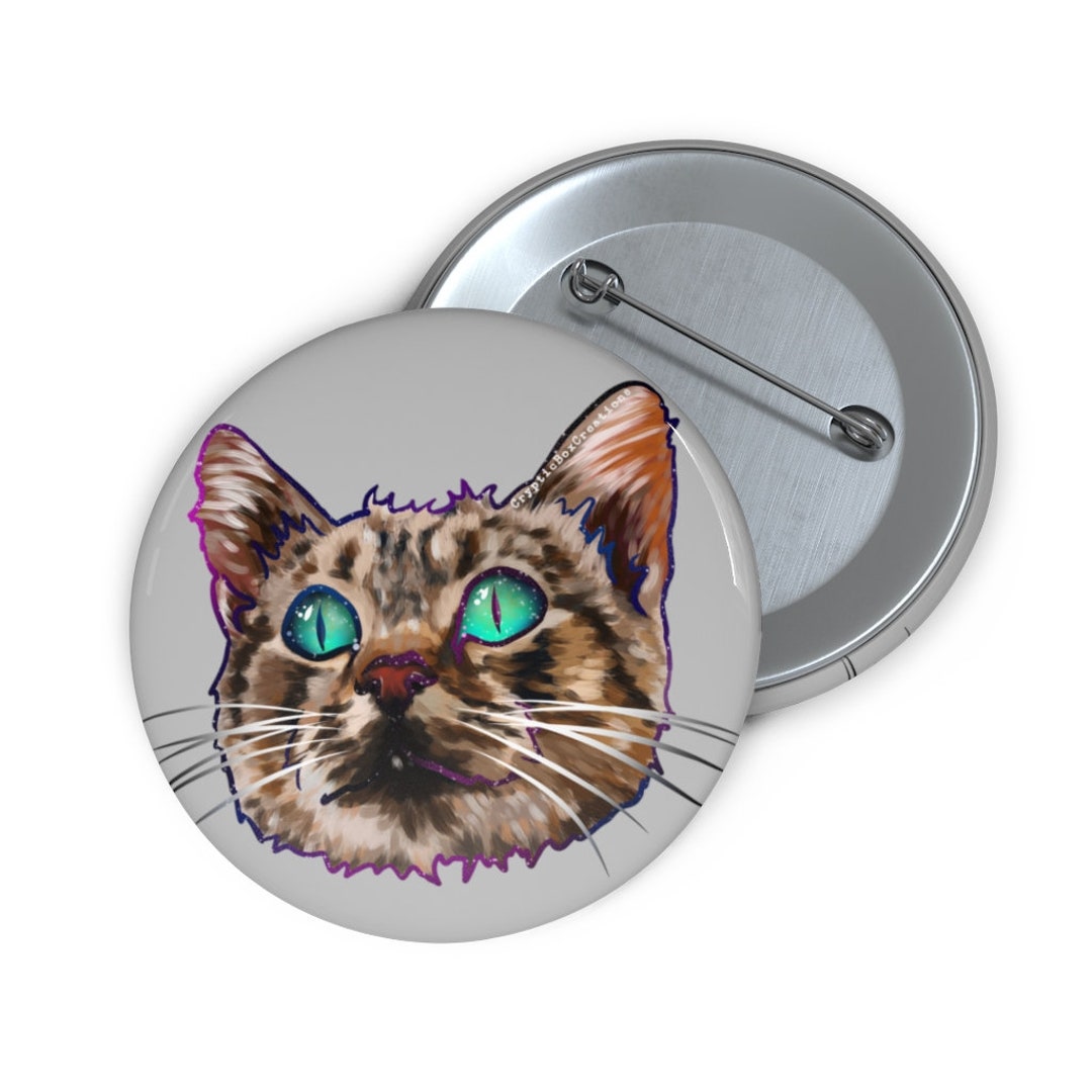 SPACE CAT Original Art Metal Pin Button Cosmic Stars Galaxy - Etsy