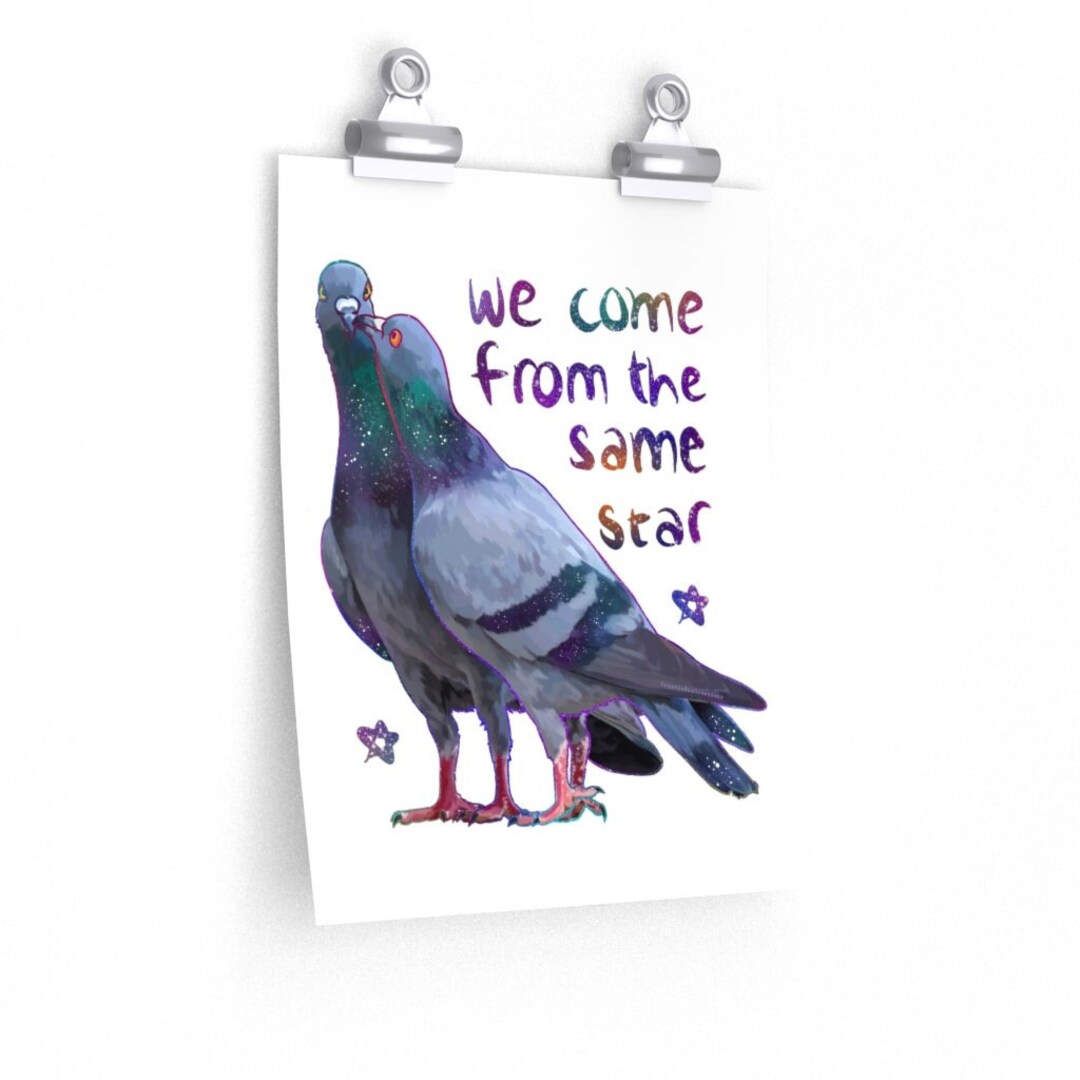 SPACE PIGEONS Premium Matte Poster Wall Art Decoration Space Cosmic ...