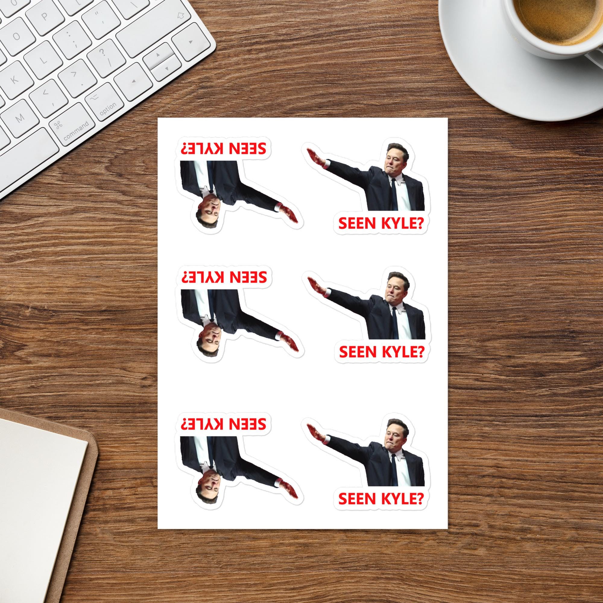 Elon Musk SEEN KYLE Stickers – 6-pack Vinyl Decals for Laptops & Water ...
