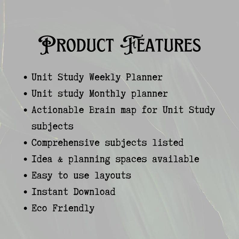 Printable Unit Study Planner for Homeschooling- Digital Download for ...