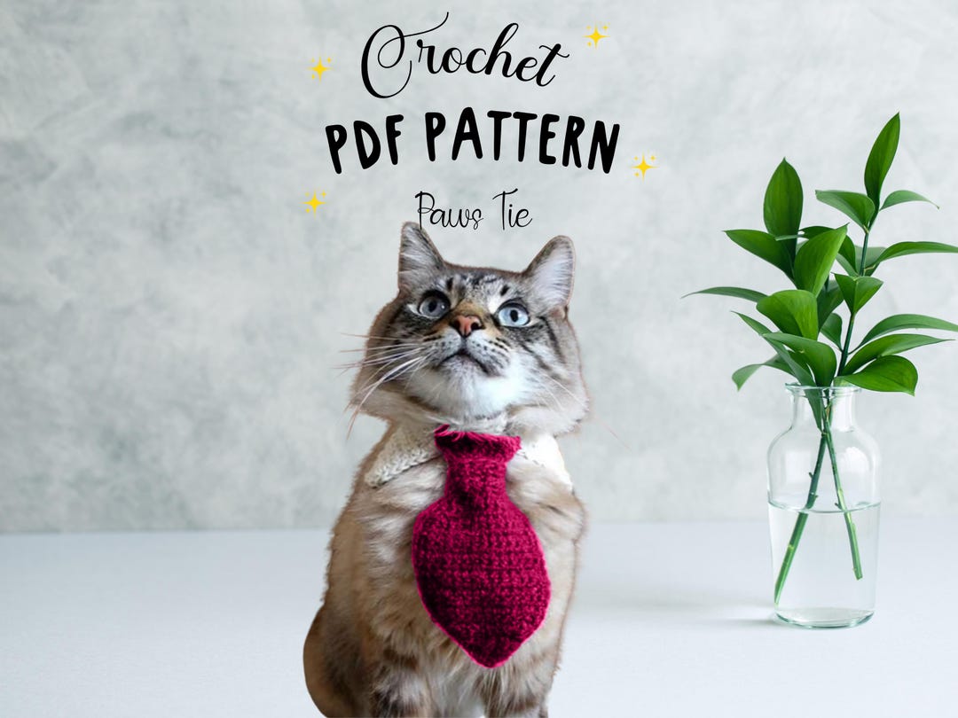 Cat Tie Collar Crochet Pattern: Pet Necktie Costume (PDF Pattern) - Etsy