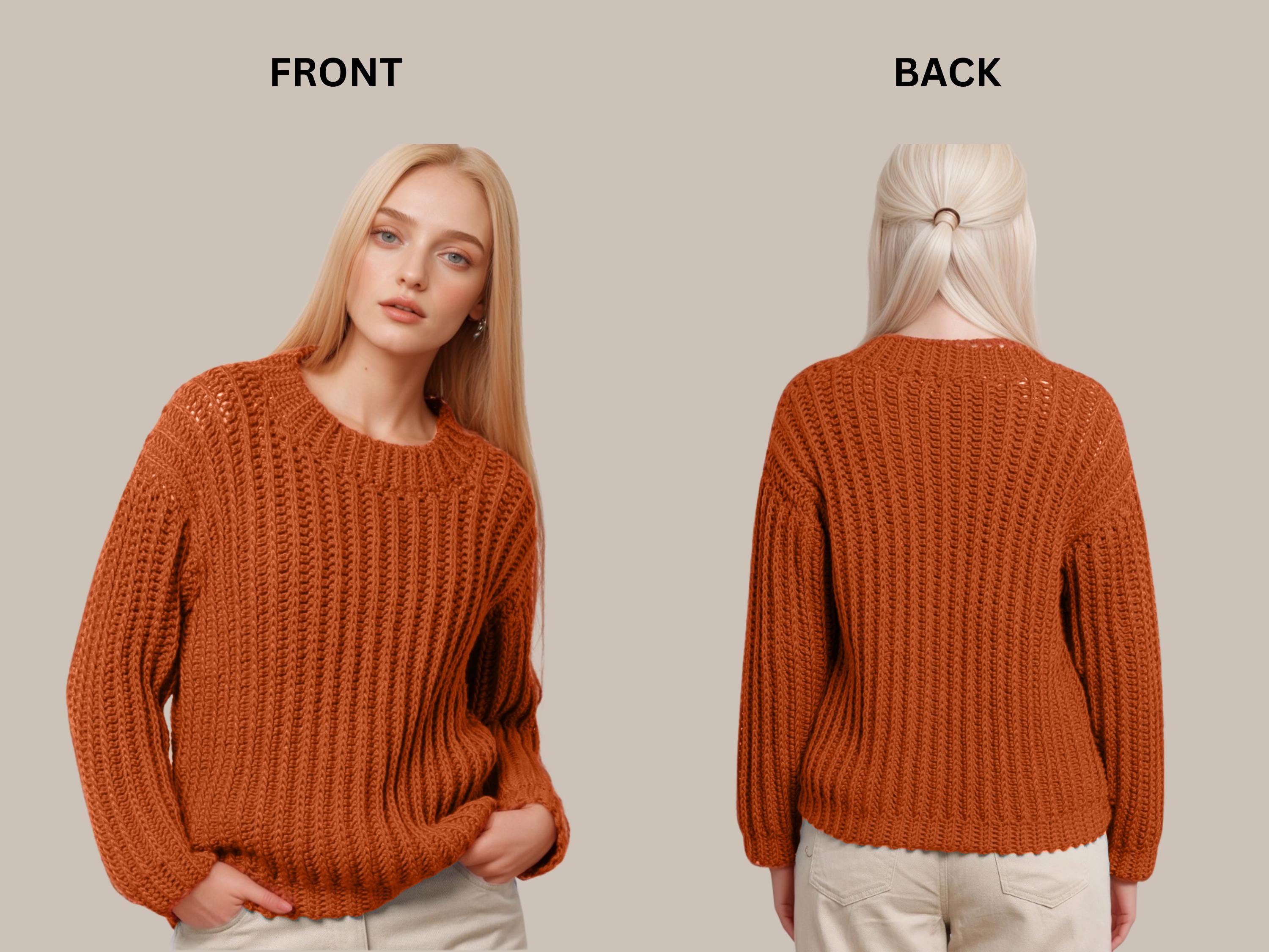 Cozy Pullover Crochet Pattern: Women's Sweater, Beginner Friendly (XS ...
