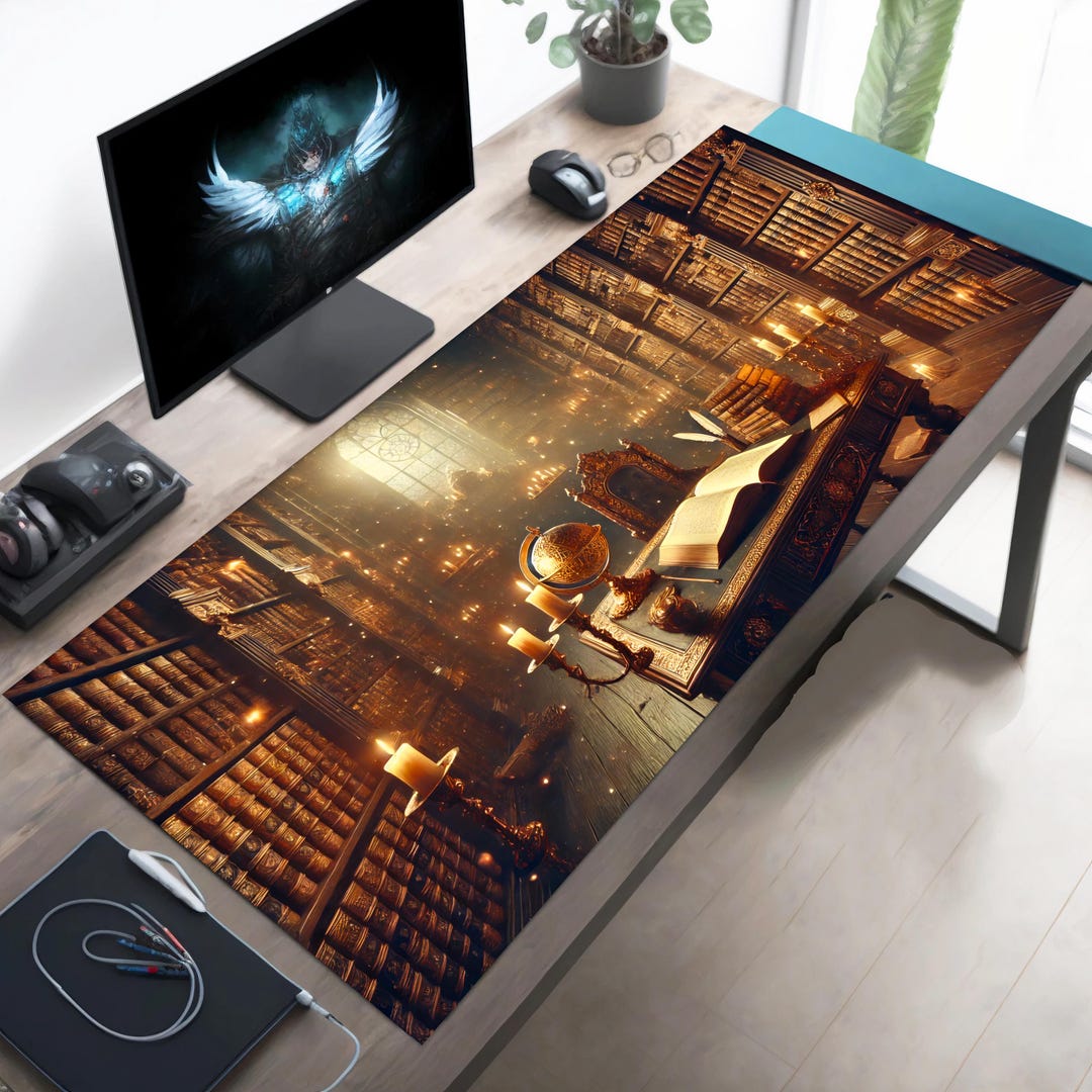 Dark Academia Desk Mat – Gothic Library Mouse Pad – Aesthetic Mousepad ...