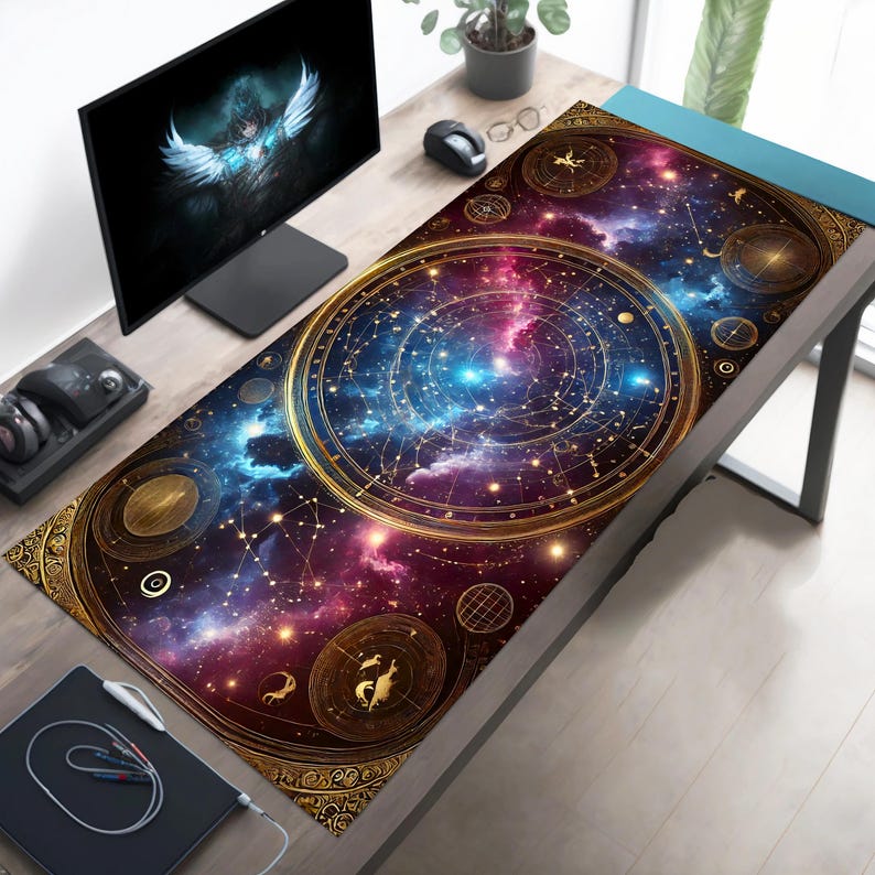 Celestial Desk Mat – Astrology Mouse Pad – Galaxy Constellation ...