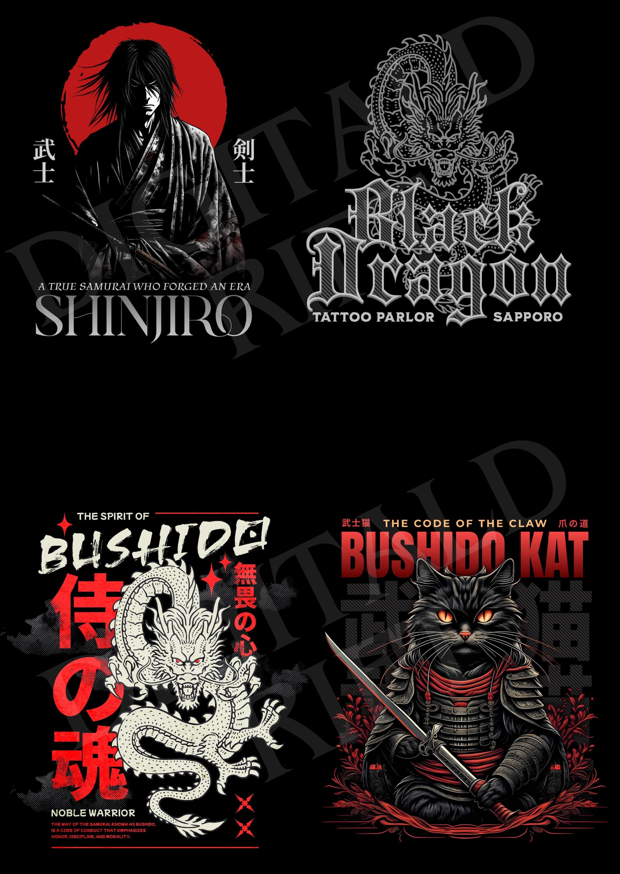 42 Japanese Samurai PNG | Print on Demand | DTF, Sublimation, T-shirt ...