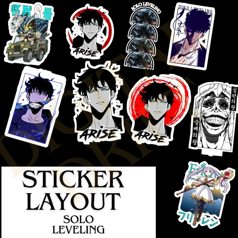 55 Solo Leveling Sticker Layout, Design Bundle, Best Sticker Layout ...