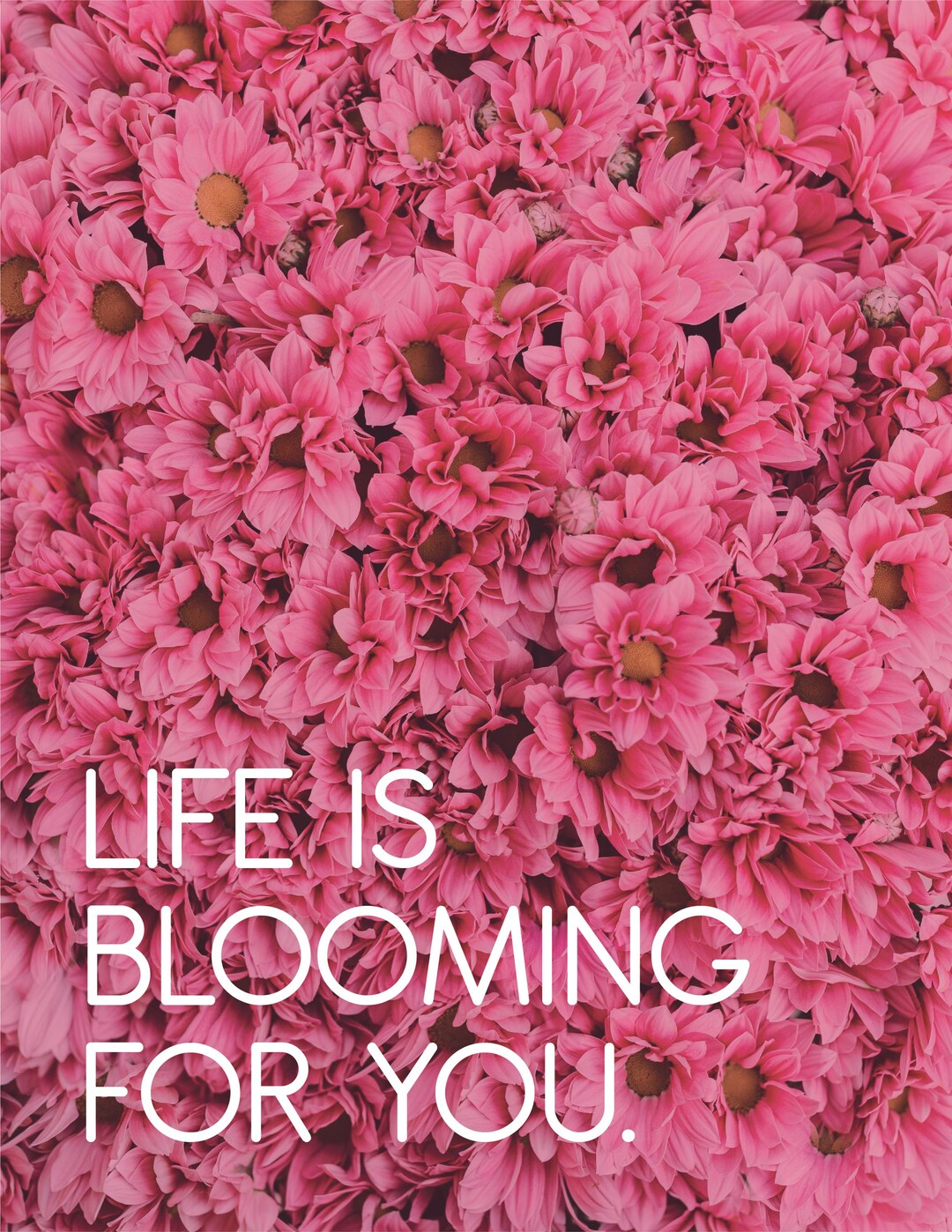 Digital Motivational Flower Wall Art, Positive Affirmations, Flowers ...