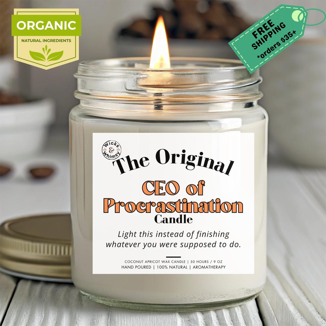 CEO of Procrastination Candle, Funny Gag Gift - Etsy
