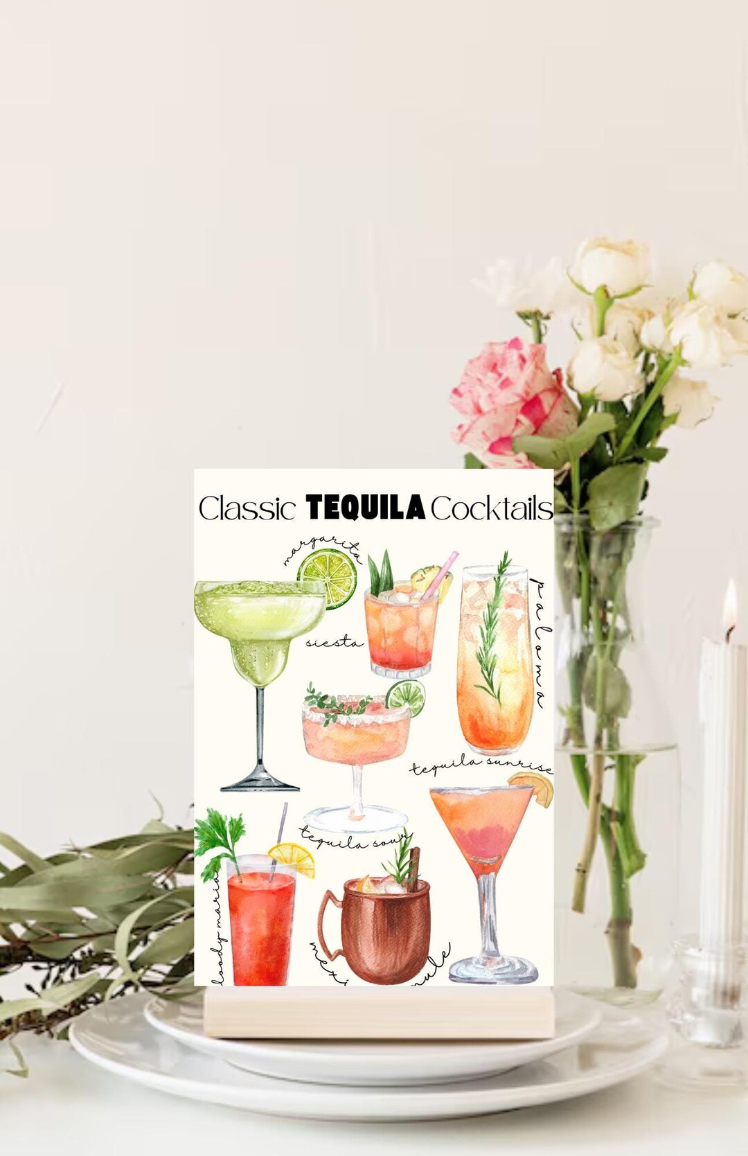 Classic Tequila Cocktails Digital Download Template | Tequila Cocktail ...