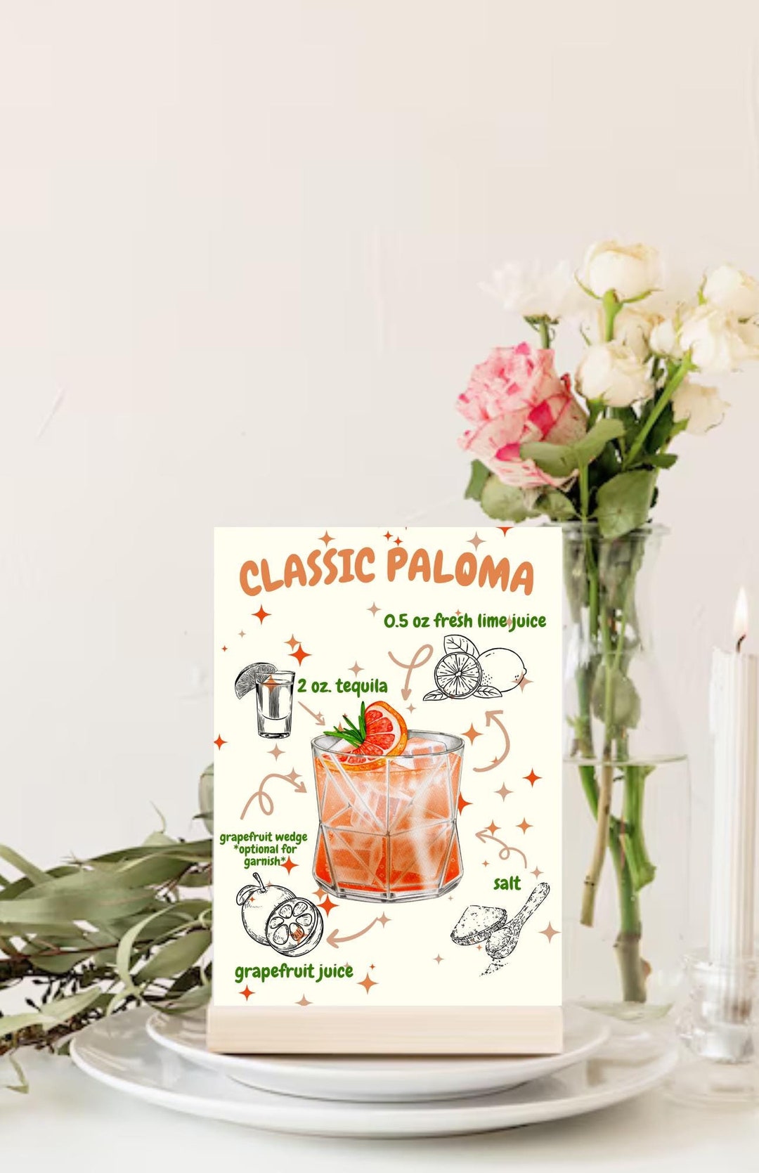 Paloma Signature Cocktail Menu| Classic Paloma Cocktail Ingredients ...