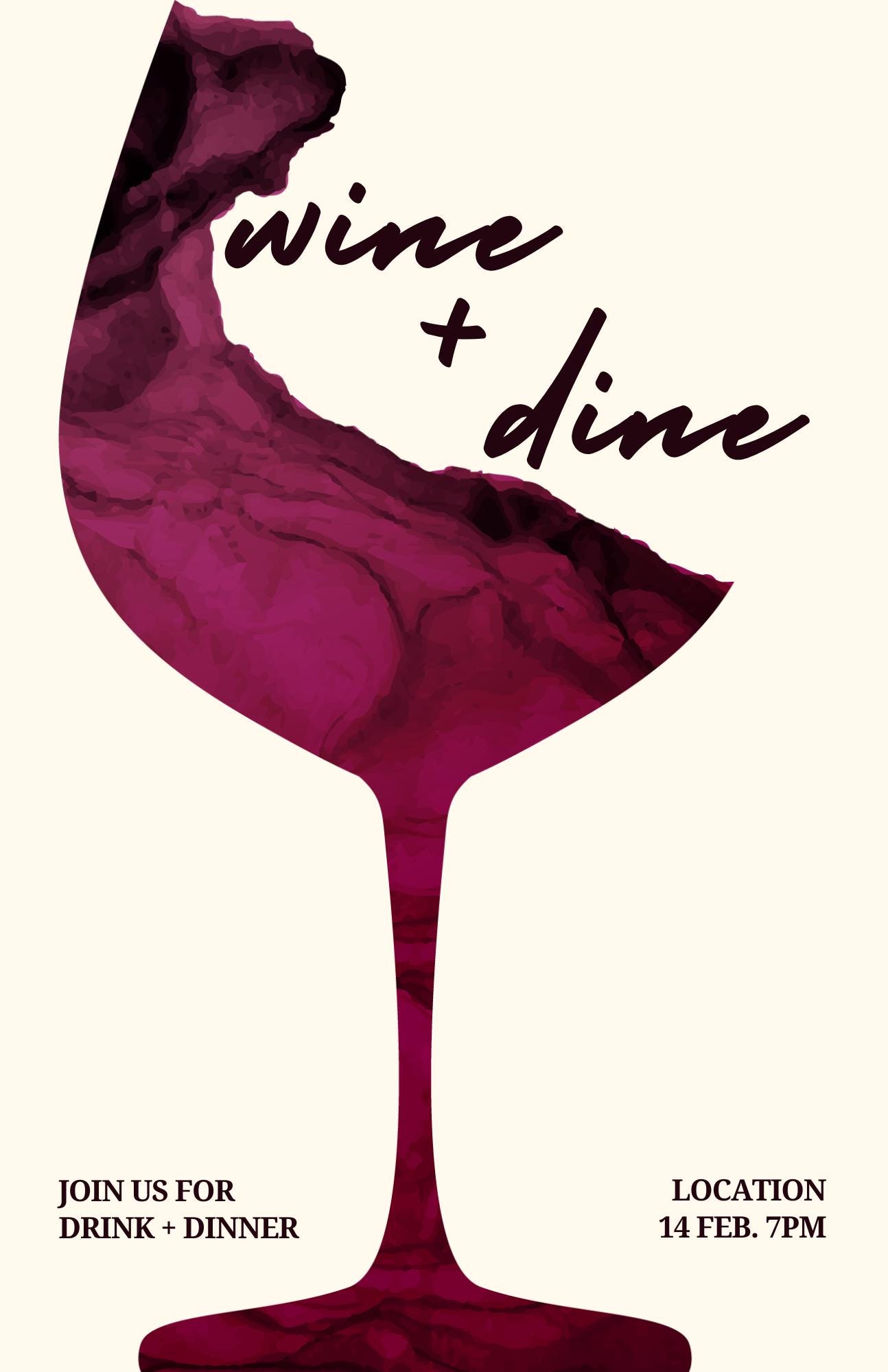 Wine Night Invitation: Editable Dinner Party Template (digital Download ...