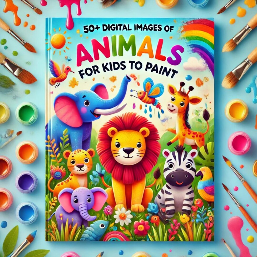50+ Digital Coloring Images of Animals for Kids - Etsy