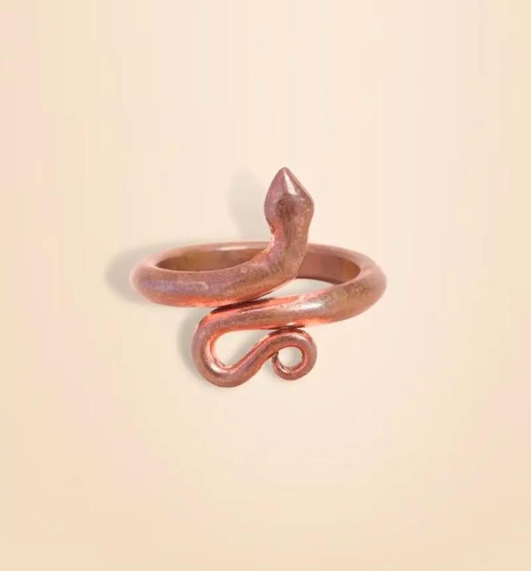 Adjustable Copper Snake Ring for Healing & Protection – Handmade ...