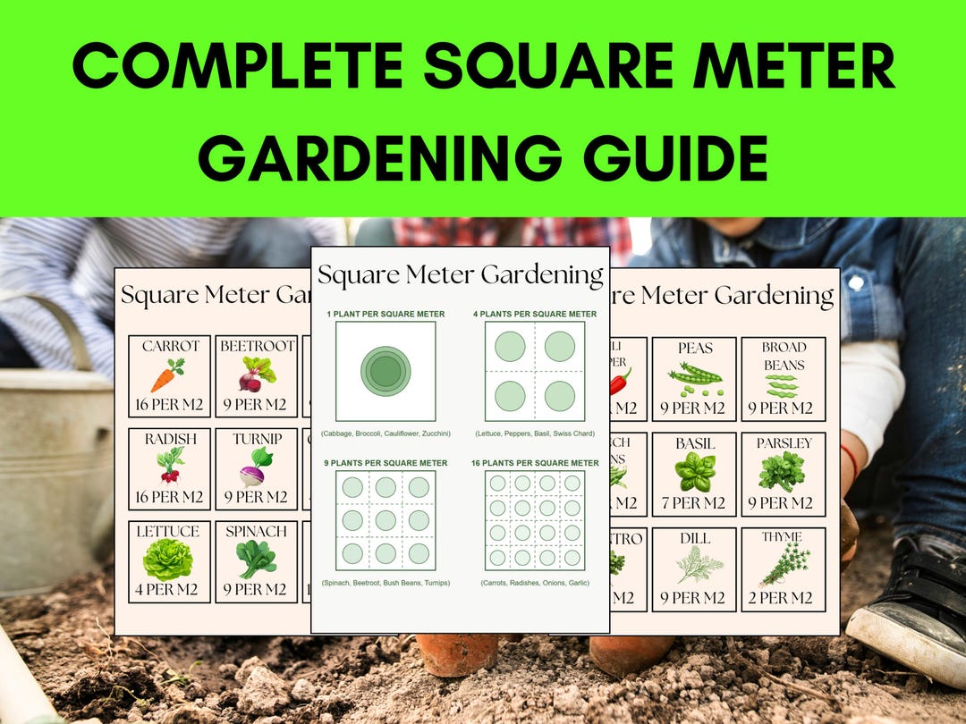 Square Meter Gardening Guide|printable PDF | Vegetable Spacing Chart ...