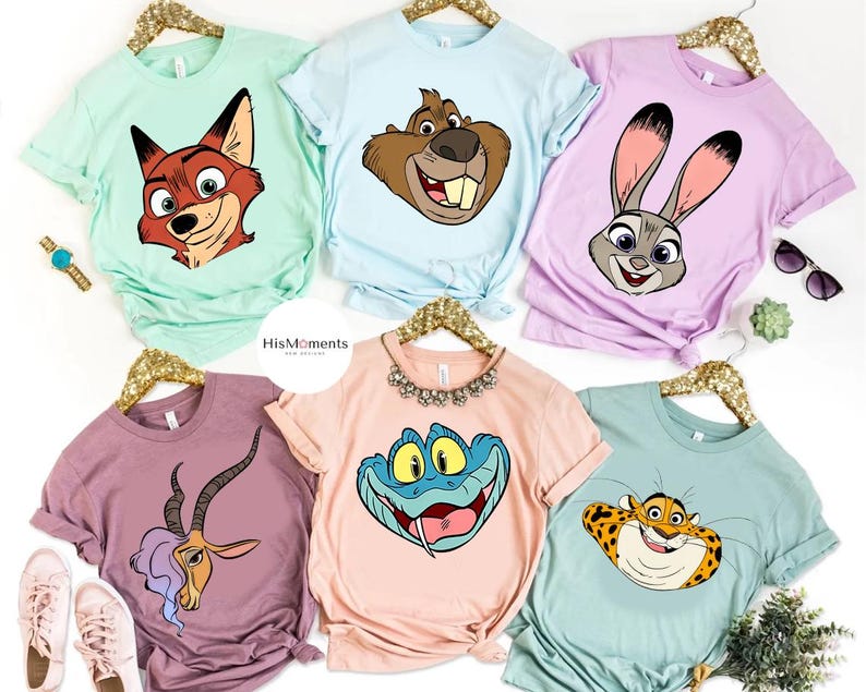 All Disney Zootopia Characters Shirts, Zootropolis Judy Hopps Nick ...