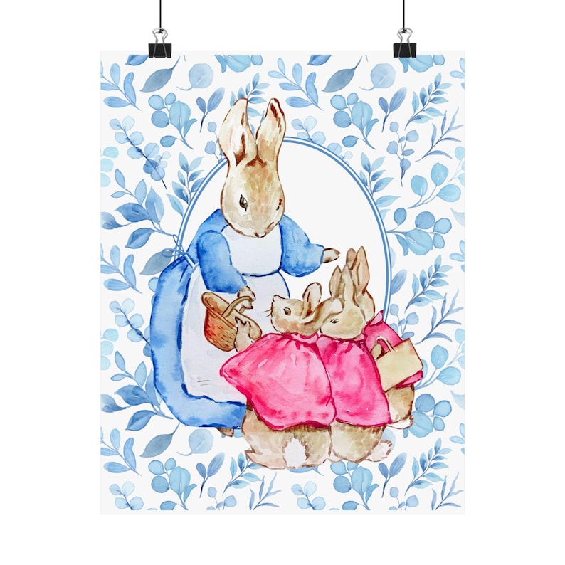 Sweet and Classic Peter Rabbit Poster of Mrs. Josephine Rabbit & Flopsy ...