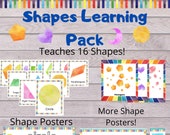 Shapes Learning Printable Pack Montessori Inspired Centers for - Etsy