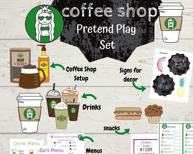 Coffee Cafe Dramatic Play Kit: Printable Classroom Center (PDF Download ...