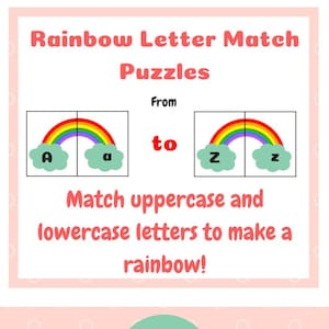Rainbow Uppercase Lowercase Letter Match Puzzles - Etsy
