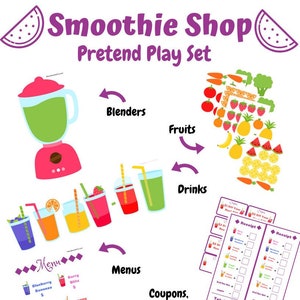 Dramatic Play Smoothie Shop Math Literacy Center - Etsy