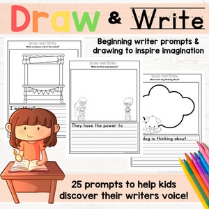 Draw and Writing Prompts for Kids to Help Beginner Writers Find Their ...