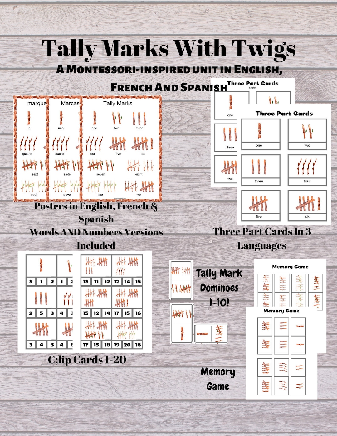 Tally Marks Stick Counting: A Montessori/waldorf Inspired Approach to ...