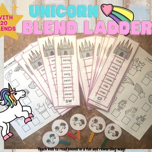 Unicorn Blends Ladders - A Fun Way to Teach Phonics Blends - Etsy