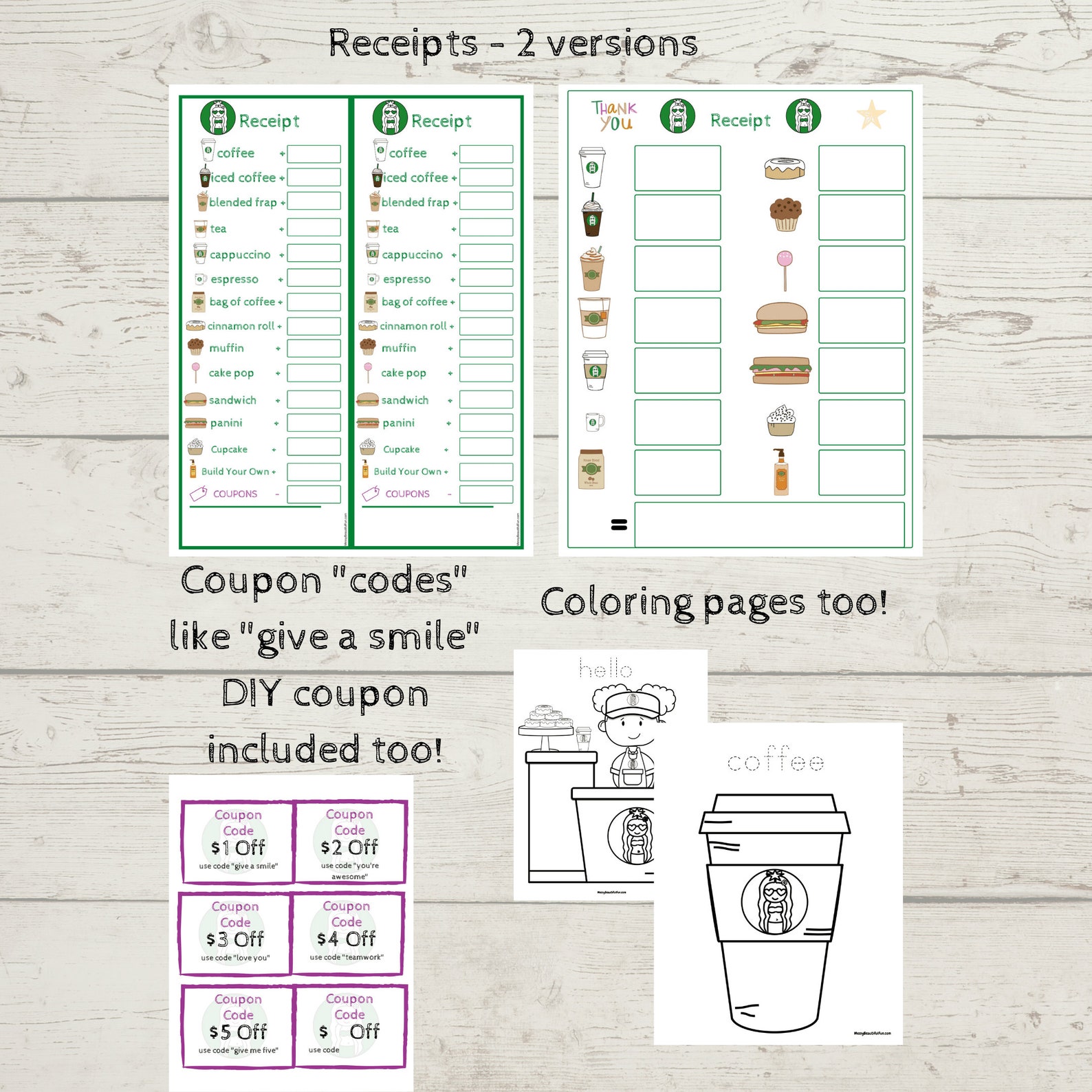 Coffee Shop Dramatic Play Printables - Printable Word Searches