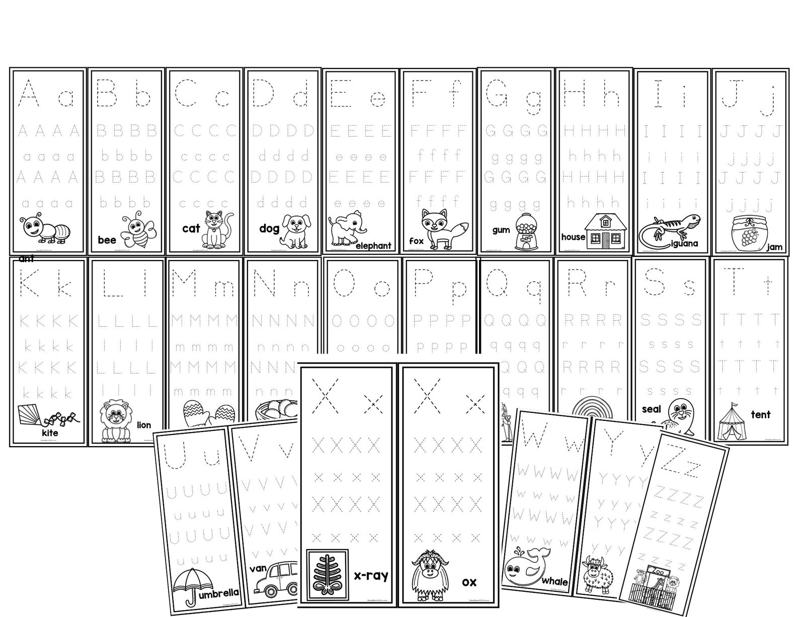 Alphabet Tracing Bookmarks for Handwriting and Letter Recognition ...
