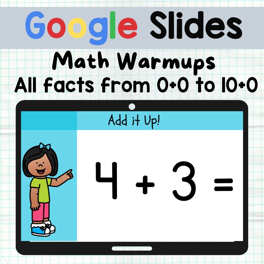 Addition to 10 Math Facts Practice Google Slides - Etsy