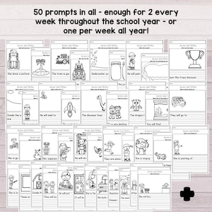 Draw and Write Prompts for Beginning Writers Homeschool or Classroom ...