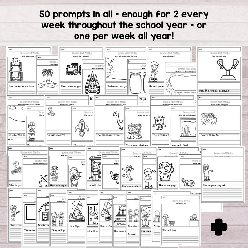 Draw and Write Prompts for Beginning Writers Homeschool or Classroom ...