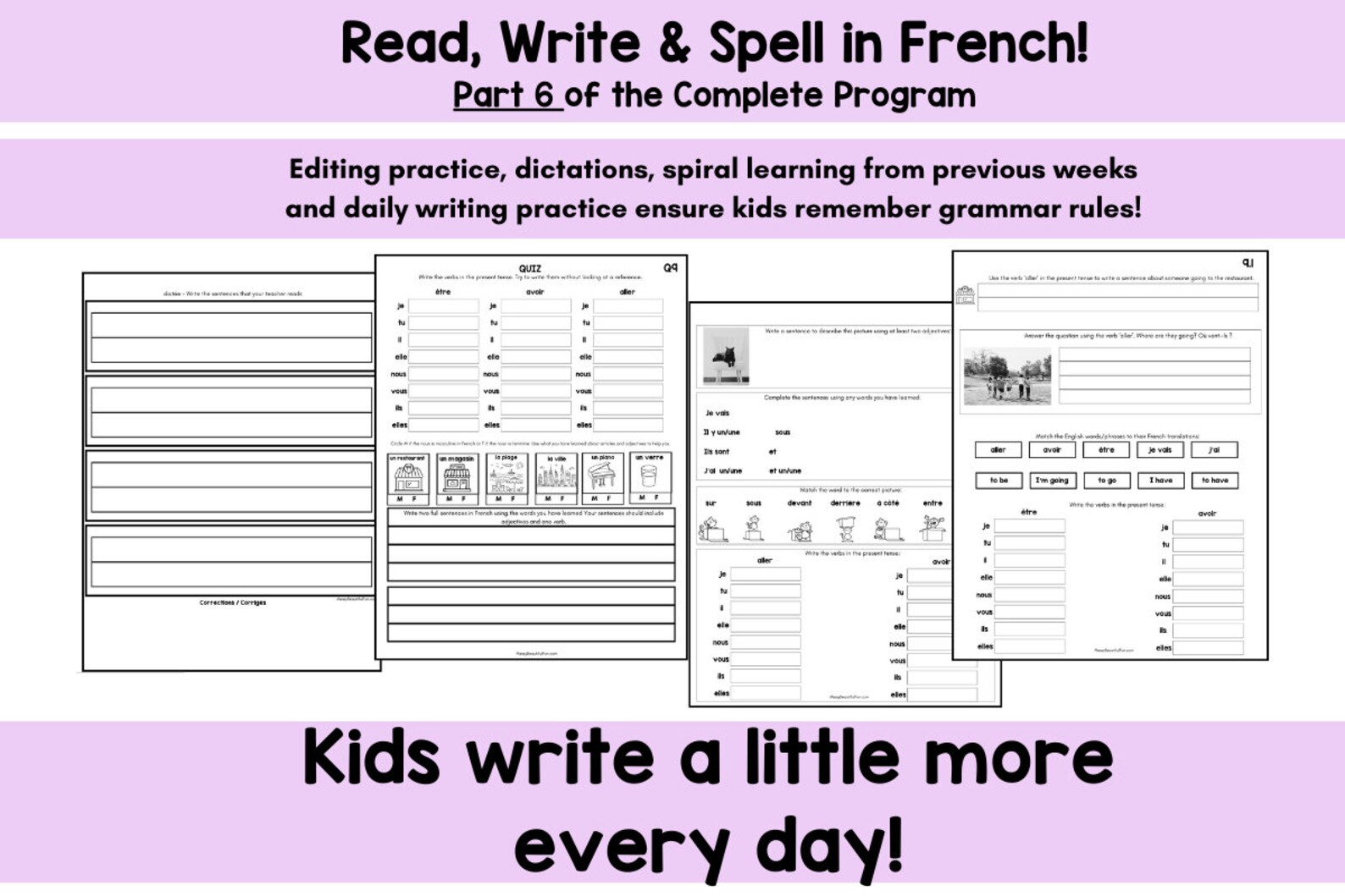 French Writing Program Part 6 for FSL Beginner Writers - Etsy