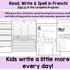 French Writing Program Part 6 for FSL Beginner Writers - Etsy