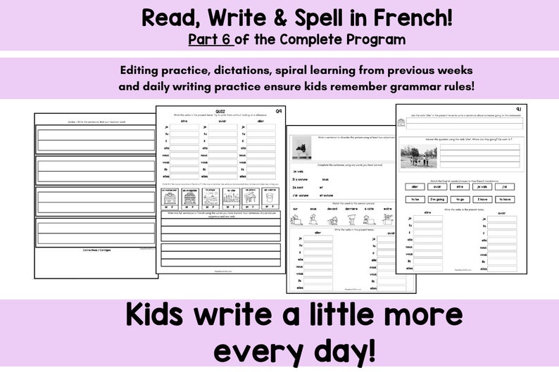 French Writing Program Part 6 for FSL Beginner Writers - Etsy
