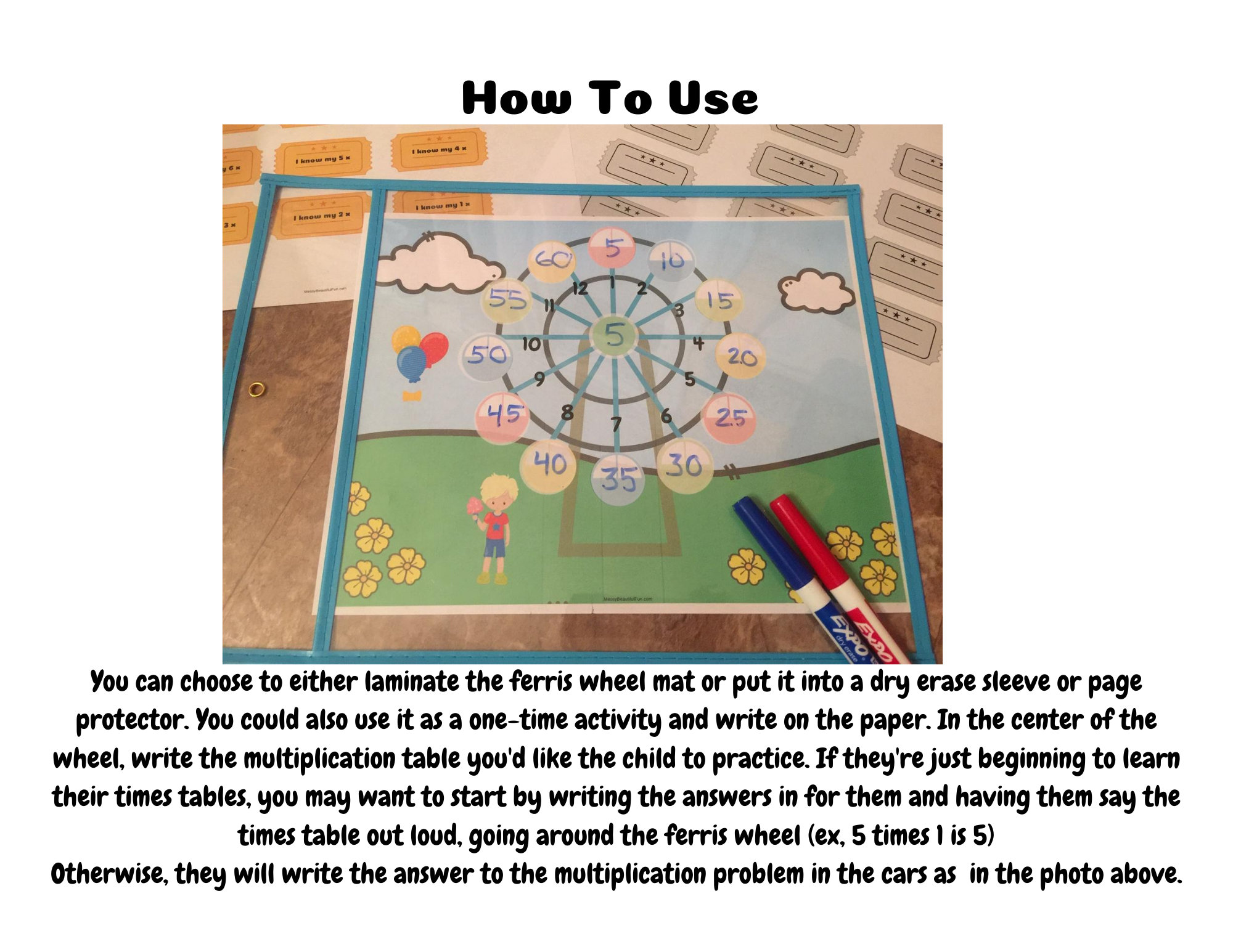 Multiplication Ferris Wheel Printable A Fun and Low Prep Way to ...