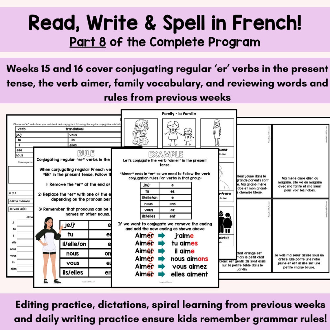 French Writing Lessons Curriculum for FSL Learners Part 8 - Etsy