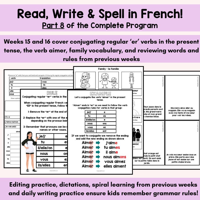 French Writing Lessons Curriculum for FSL Learners Part 8 - Etsy
