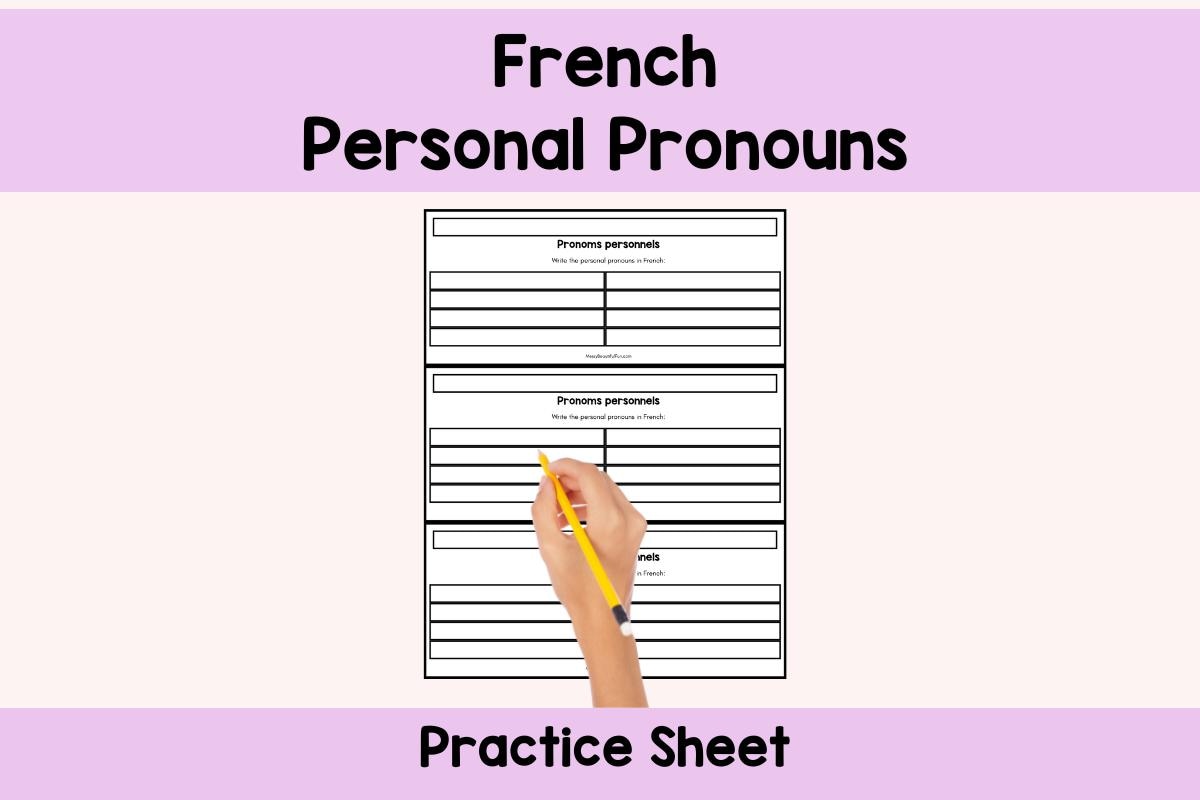 French Personal Pronoun Posters Worksheet for FSL French Second ...