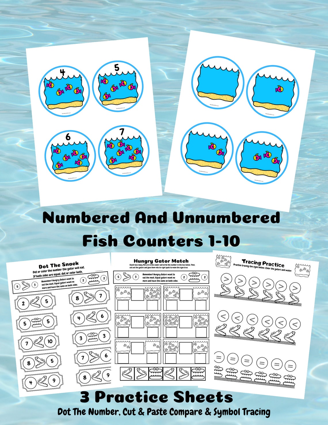Hungry Gator Number Comparison Learning Pack (digital Download) - Etsy