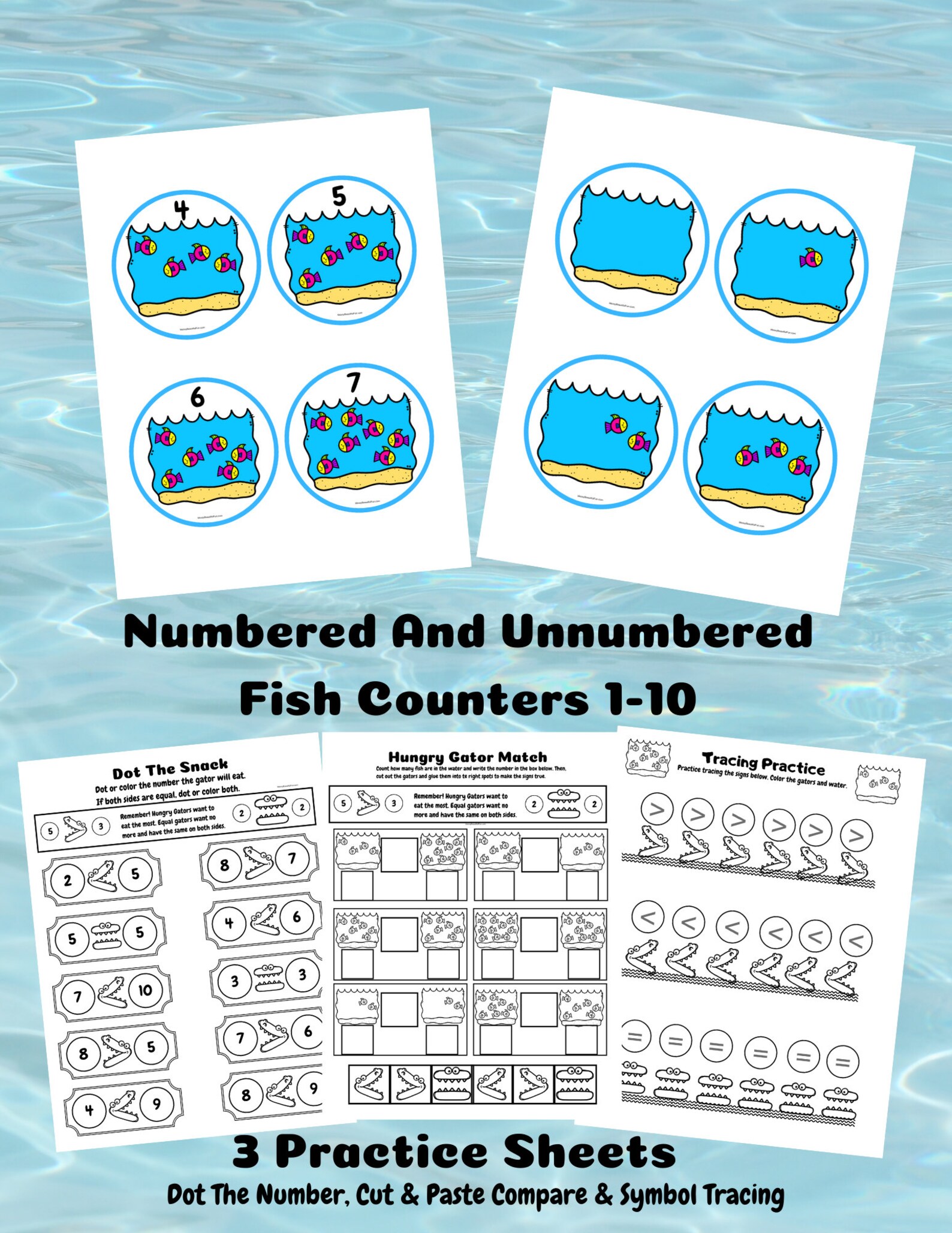 Hungry Gator Comparing Numbers Learning Pack Learn About Greater Than ...