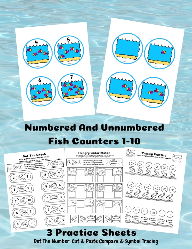 Hungry Gator Comparing Numbers Learning Pack Learn About Greater Than ...