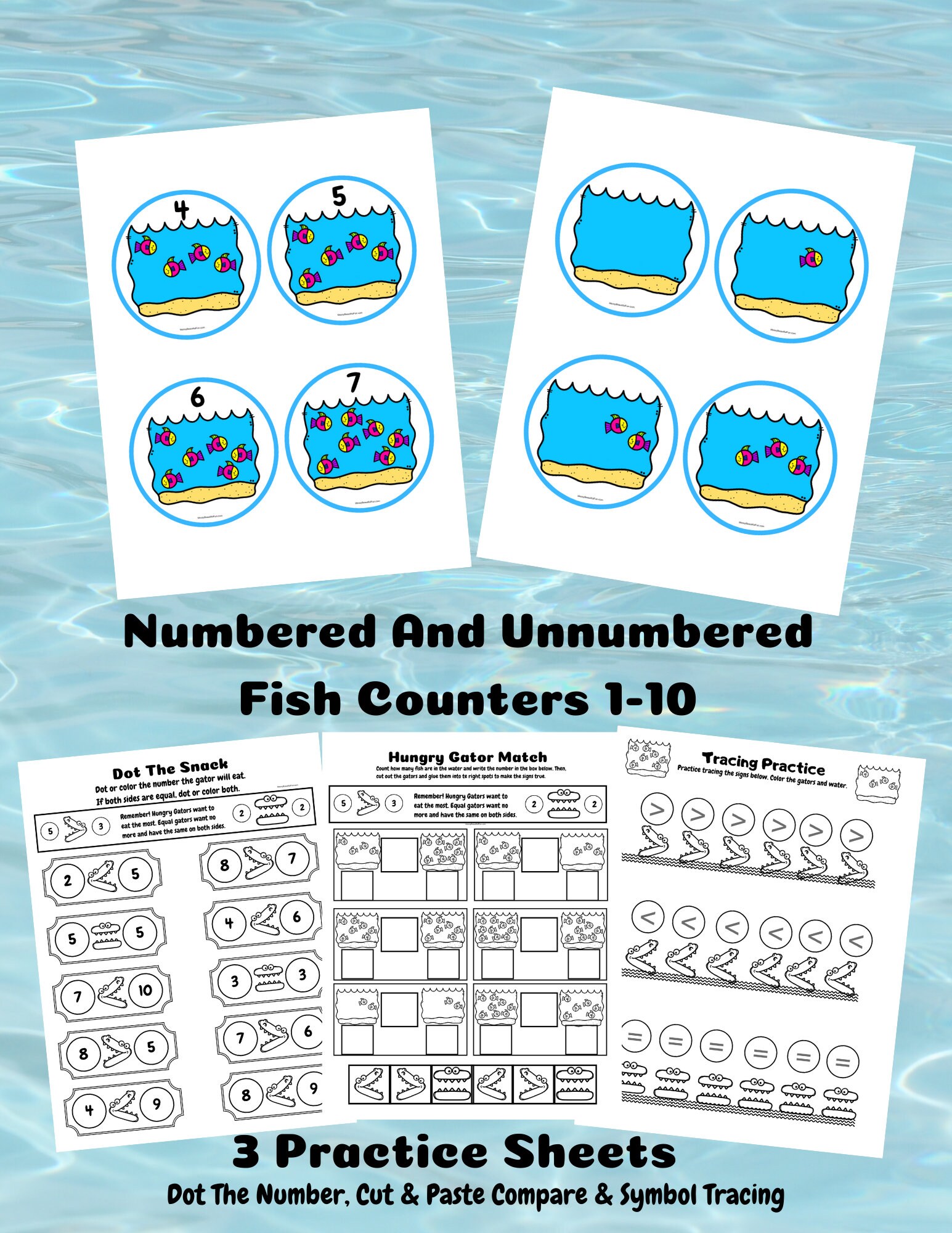 Hungry Gator Comparing Numbers Learning Pack Learn About Greater Than ...