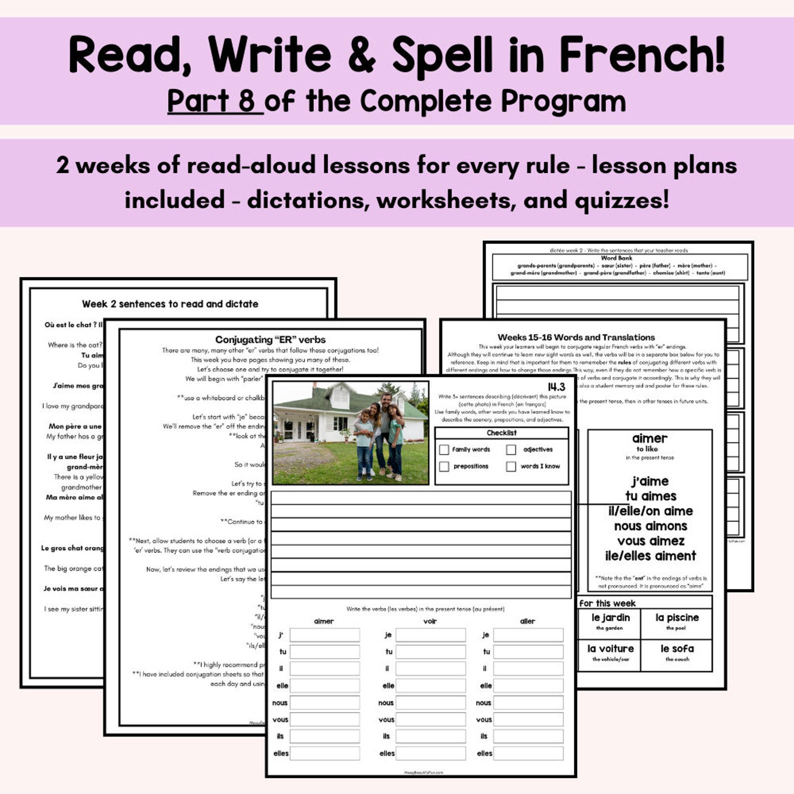 French Writing Lessons Curriculum for FSL Learners Part 8 - Etsy