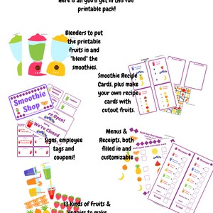 Dramatic Play Smoothie Shop Math Literacy Center - Etsy