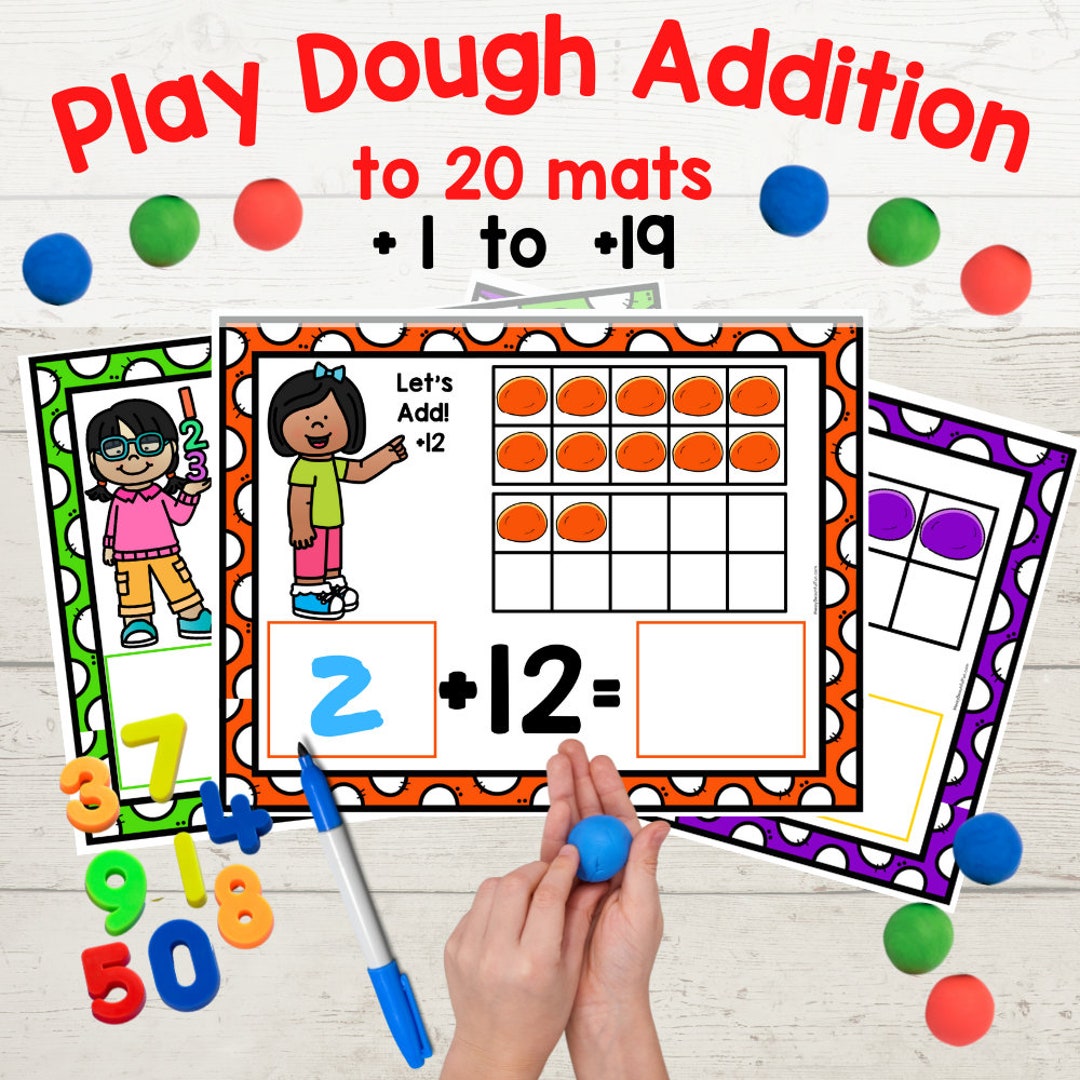Play Dough Addition Mats, Math Learning Center (digital Download) - Etsy