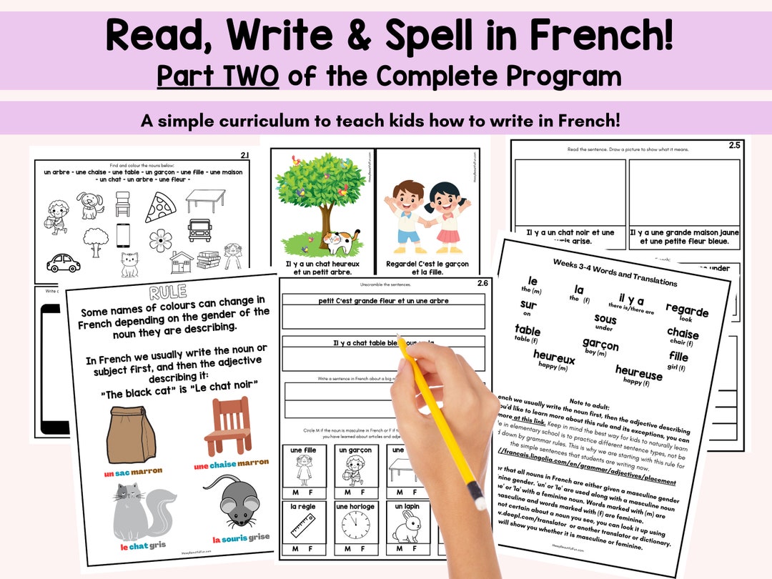 Beginner French Writing Curriculum – French Sentence Structure - Etsy