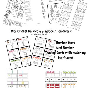 Printable Math Center: Subsitizing and Writing Numbers, Ten Frames ...