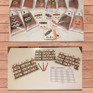 50% OFF! Halloween Printable Match and Literacy Centers for Addition ...