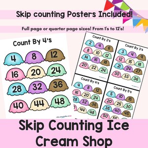 Printable Skip Counting Ice Cream Parlour Practice Set - Dramatic Play ...